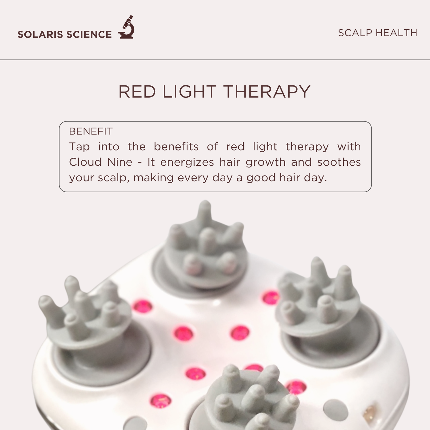 CLOUD NINE Red LED Hair Density and Growth-Stimulating Scalp Massager ...